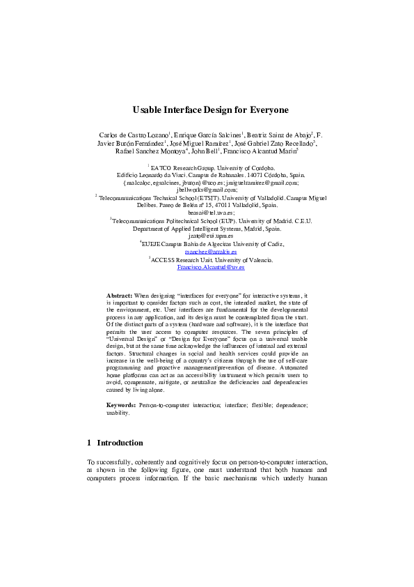 (PDF) Usable Interface Design for Everyone