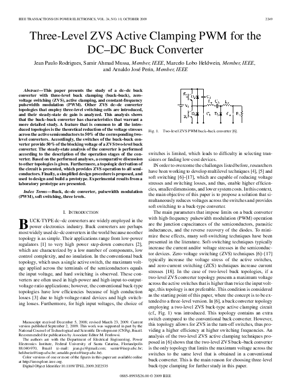 (PDF) Three-Level ZVS Active Clamping PWM for the DC–DC Buck Converter