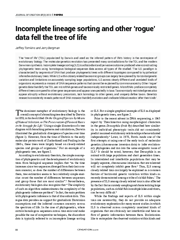 (PDF) Incomplete lineage sorting and other ‘rogue’data fell the tree of ...