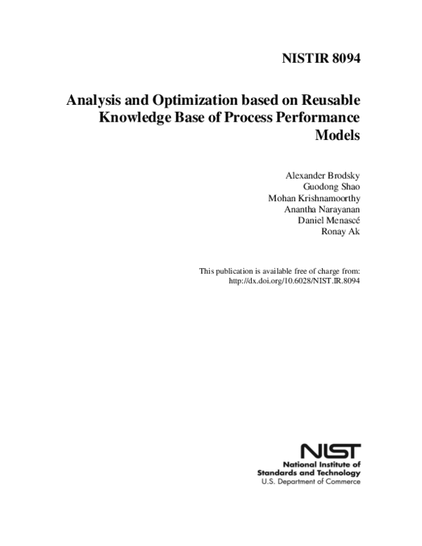 (PDF) Analysis and Optimization based on Reusable Knowledge Base of Process Performance Models