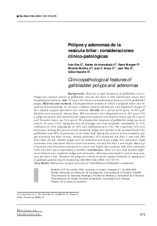 (PDF) [Clinicopathological features of gallbladder polyps and adenomas]