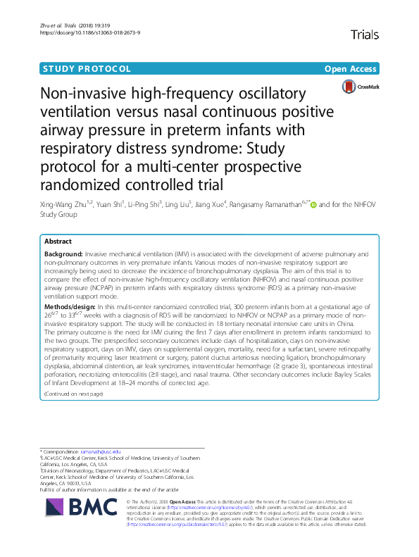 (PDF) Non-invasive high-frequency oscillatory ventilation versus nasal ...