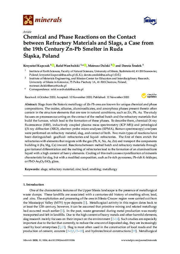 (PDF) Chemical and Phase Reactions on the Contact between Refractory ...