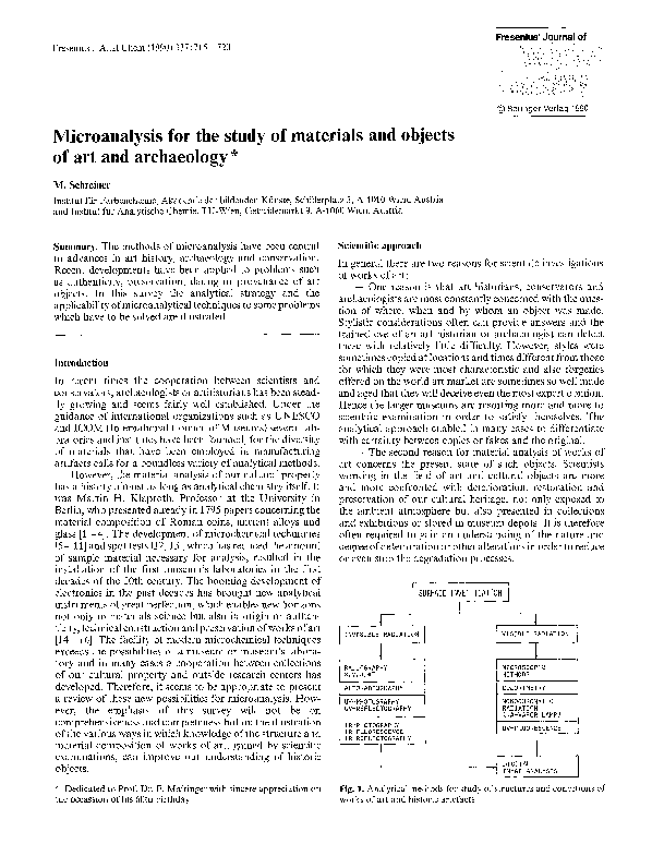 (PDF) Microanalysis for the study of materials and objects of art and ...