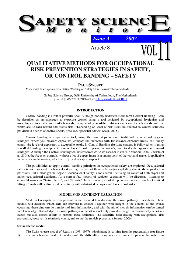 (PDF) Qualitative Methods for Occupational Risk Prevention Strategies ...