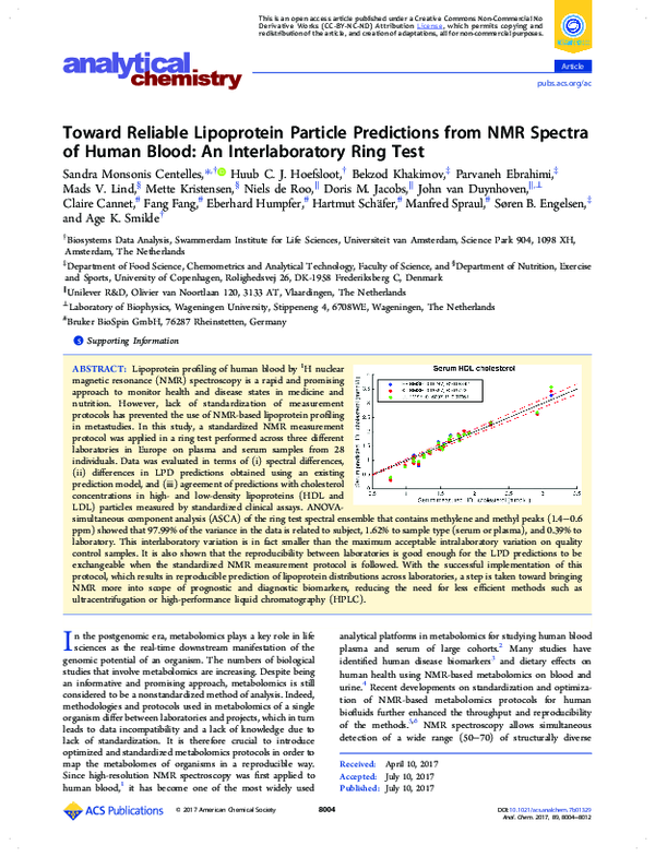 (PDF) Toward Reliable Lipoprotein Particle Predictions from NMR Spectra ...