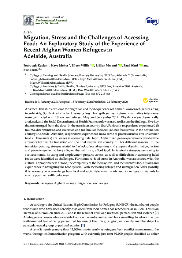 (PDF) Migration, Stress and the Challenges of Accessing Food: An ...