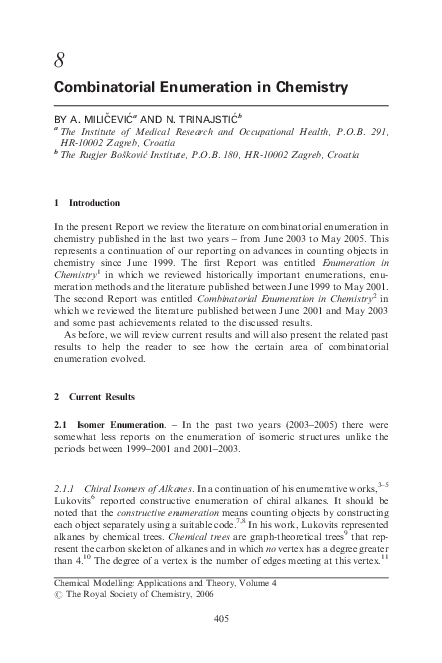 (PDF) Combinatorial enumeration in chemistry
