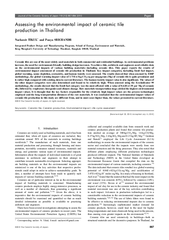 (PDF) Assessing the environmental impact of ceramic tile production in ...