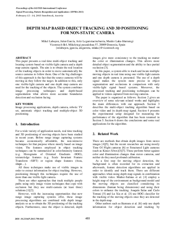 Pdf Depth Map Based Object Tracking And 3d Positioning For Non Static Camera