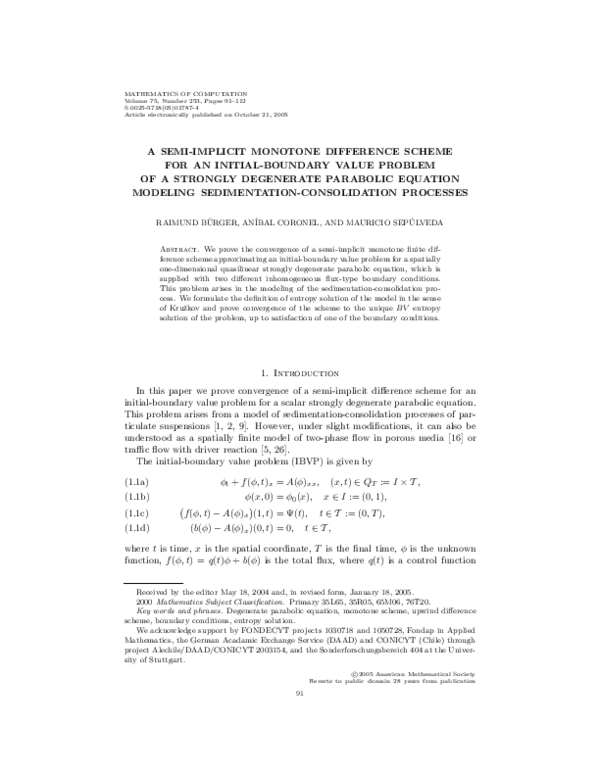 Pdf A Semi Implicit Monotone Difference Scheme For An Initial