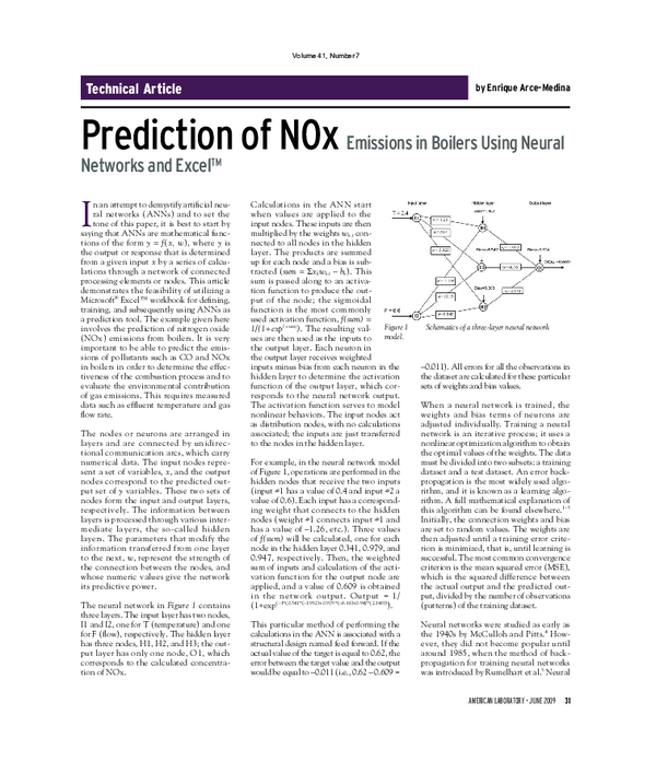 (PDF) Prediction of NOx Emissions in Boilers Using Neural Networks and Excel