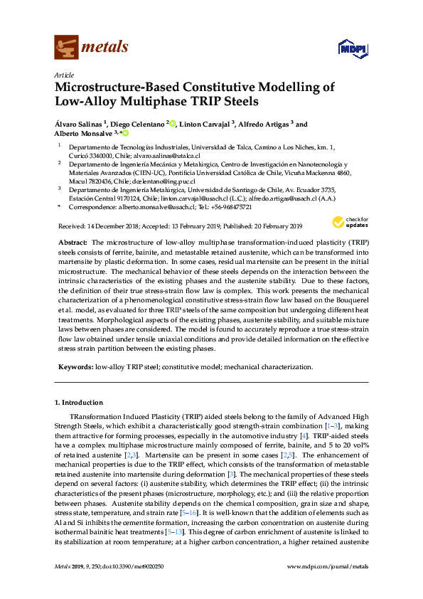 (PDF) Microstructure-Based Constitutive Modelling of Low-Alloy Multiphase TRIP Steels