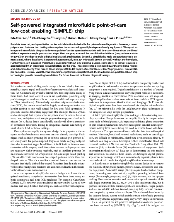 (PDF) Self-powered integrated microfluidic point-of-care low-cost ... (PDF) Self-powered integrated microfluidic point-of-care low-cost ...