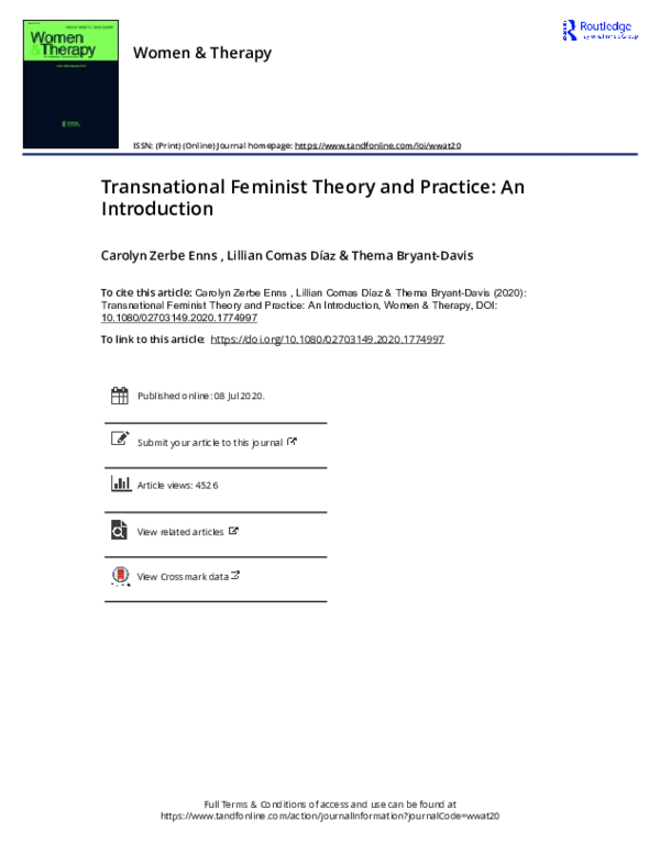 (PDF) Transnational Feminist Theory and Practice: An Introduction