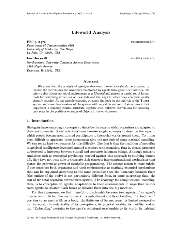 (PDF) Lifeworld Analysis