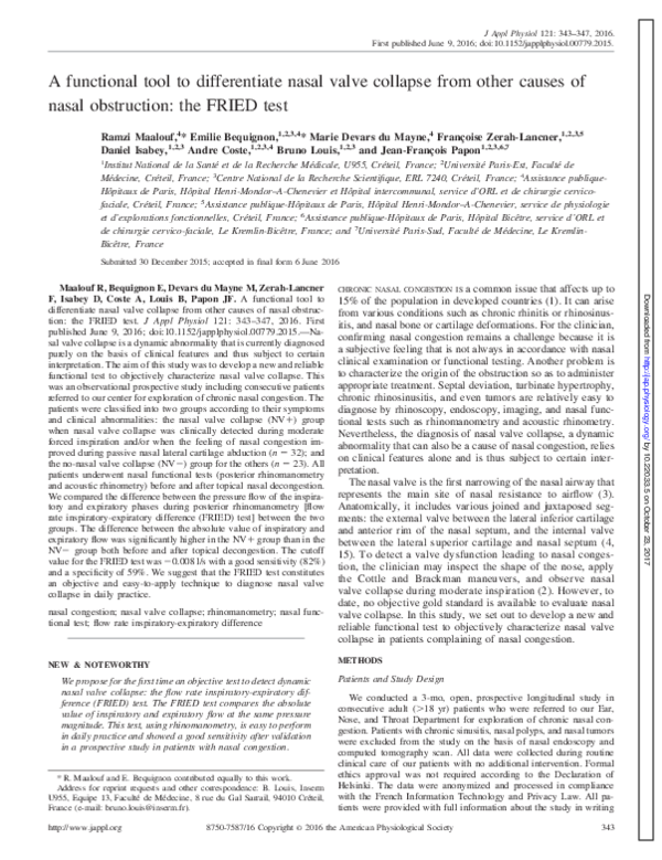 (PDF) A functional tool to differentiate nasal valve collapse from ...