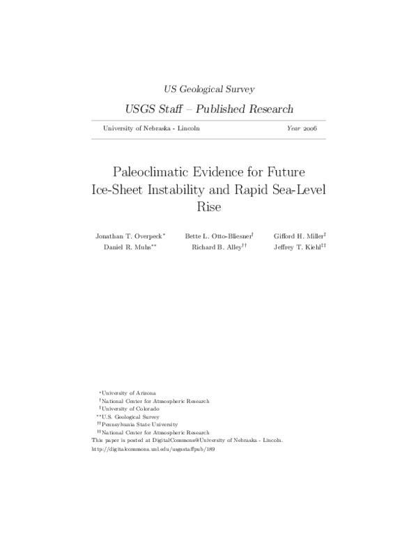 (PDF) Paleoclimatic Evidence for Future Ice-Sheet Instability and Rapid ...