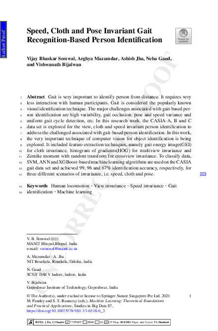 (PDF) Speed, Cloth and Pose Invariant Gait Recognition-Based Person ...