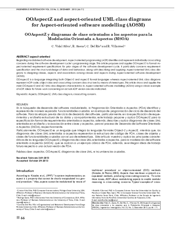 (PDF) OOAspectZ and aspect-oriented UML class diagrams for Aspect-oriented software modelling (AOSM)