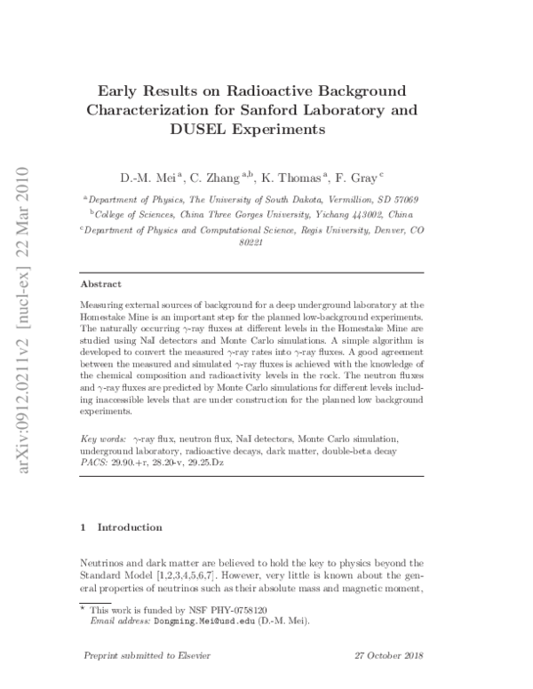 (PDF) Early results on radioactive background characterization for ...