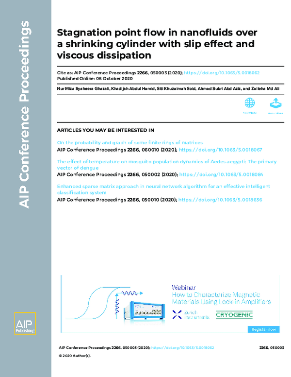 (PDF) Stagnation point flow in nanofluids over a shrinking cylinder ...