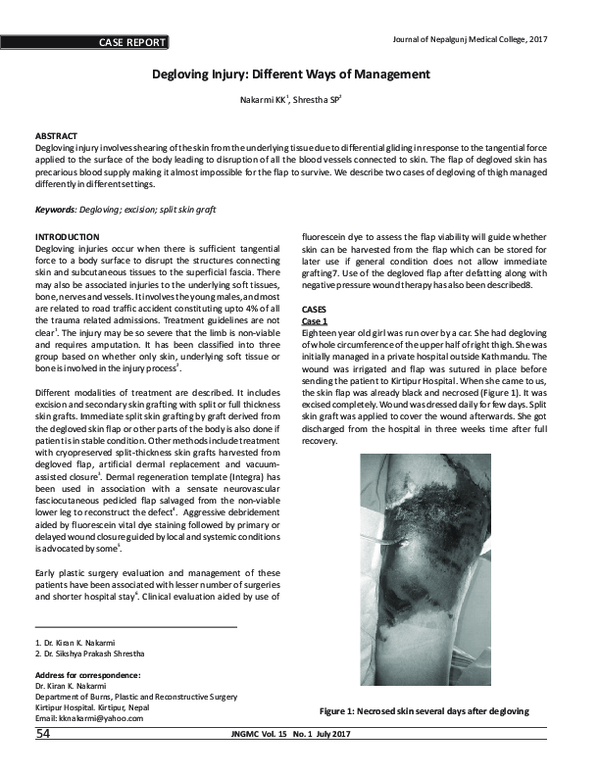 (PDF) Degloving Injury: Different Ways of Management