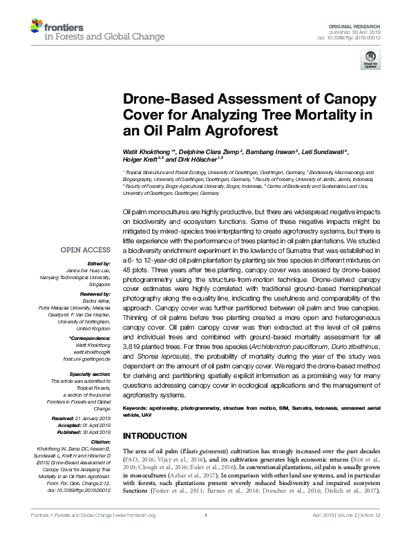 (PDF) Drone-Based Assessment of Canopy Cover for Analyzing Tree ...