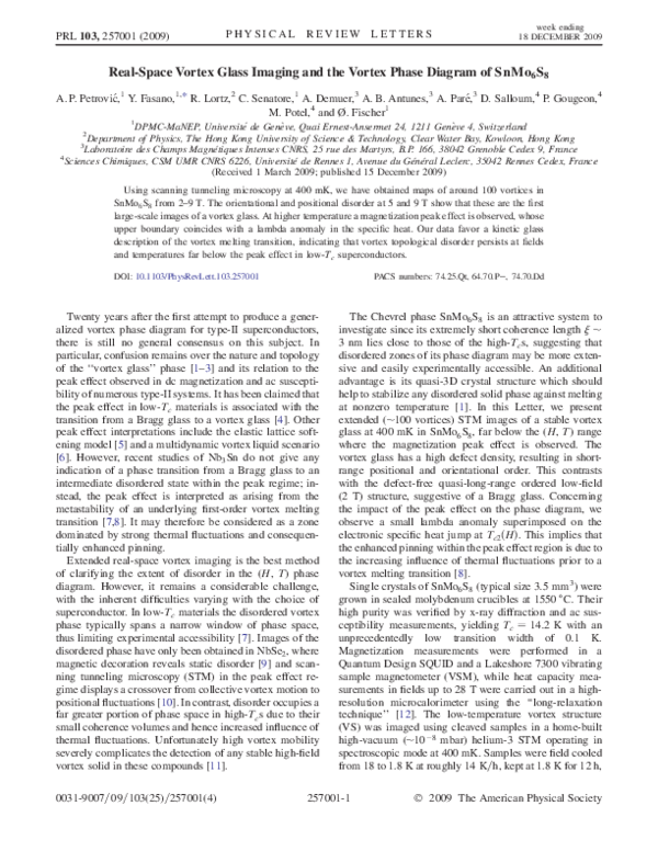(PDF) Real-Space Vortex Glass Imaging and the Vortex Phase Diagram of ...