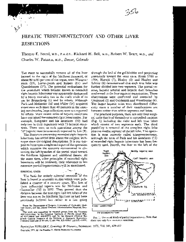(PDF) Hepatic trisegmentectomy and other liver resections