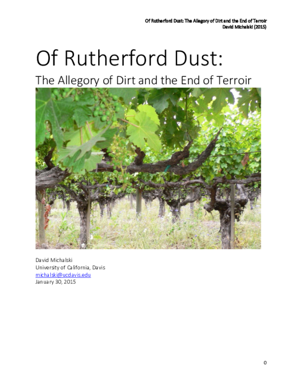 (PDF) Of Rutherford Dust: The Allegory of Dirt and the End of Terroir