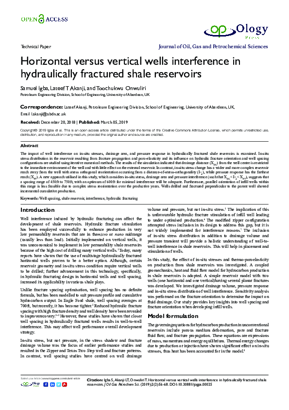 (PDF) Horizontal versus vertical wells interference in hydraulically ...