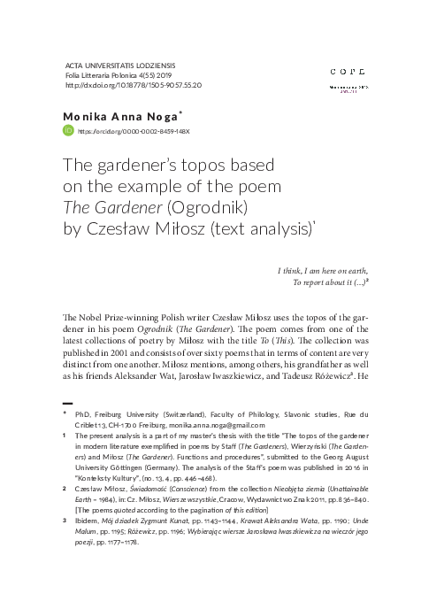 (PDF) The gardener’s topos based on the example of the poem “The ...