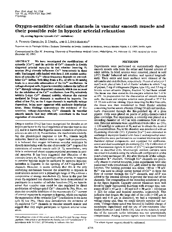 (PDF) Oxygen-sensitive calcium channels in vascular smooth muscle and ...