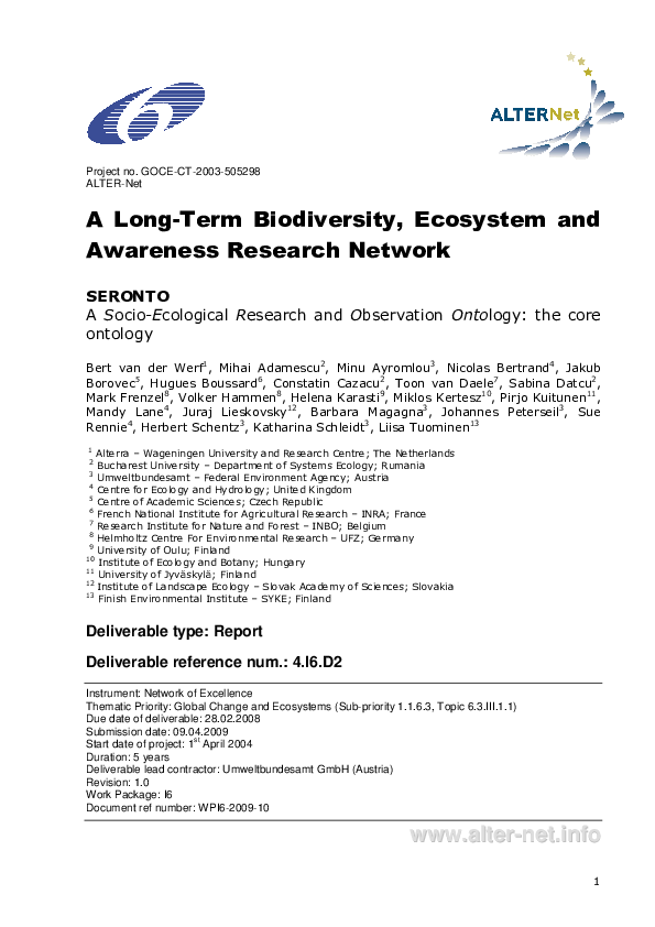 (PDF) SERONTO: A Socio-Ecological Research and Observation Ontology ...