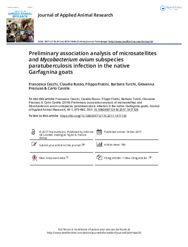 (PDF) Preliminary association analysis of microsatellites and ...