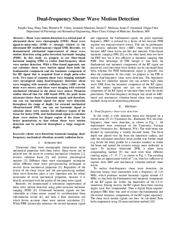 (PDF) Dual-frequency shear wave motion detection