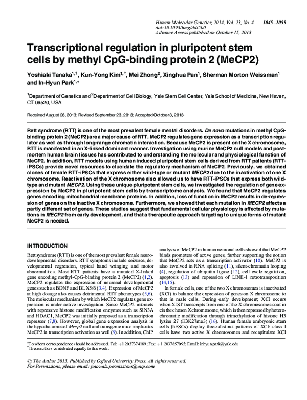 (PDF) Transcriptional regulation in pluripotent stem cells by methyl ...