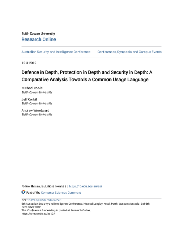 (PDF) Defence in Depth, Protection in Depth and Security in Depth: A ...