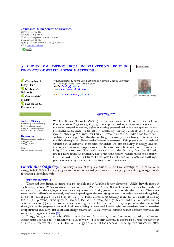 Pdf A Survey On Energy Hole In Clustering Routing Protocol Of Wireless Sensor Networks