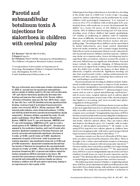 (PDF) Parotid and submandibular botulinum toxin A injections for ...