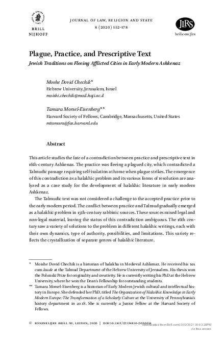 (PDF) Plague, Practice, and Prescriptive Text