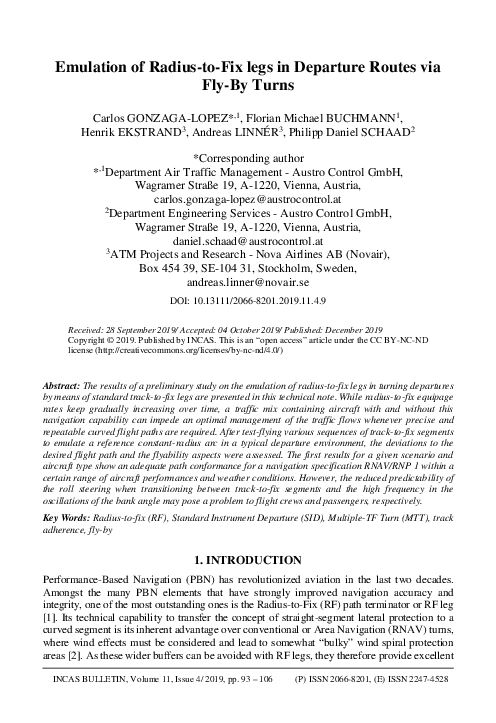 (PDF) Emulation of Radius-to-Fix legs in Departure Routes via Fly-By Turns