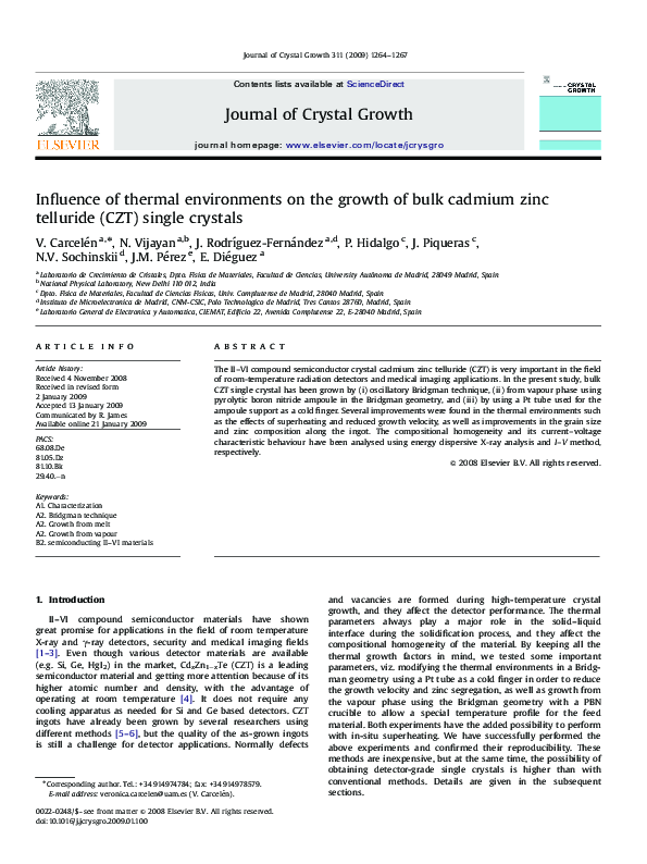 (PDF) Influence of thermal environments on the growth of bulk cadmium ...