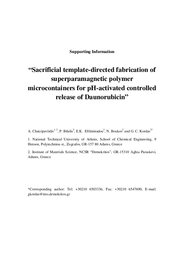 (PDF) Sacrificial Template-Directed Fabrication of Superparamagnetic ...