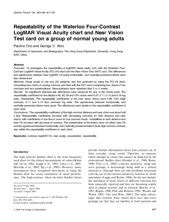 (PDF) Repeatability of the Waterloo Four-Contrast LogMAR Visual Acuity ...