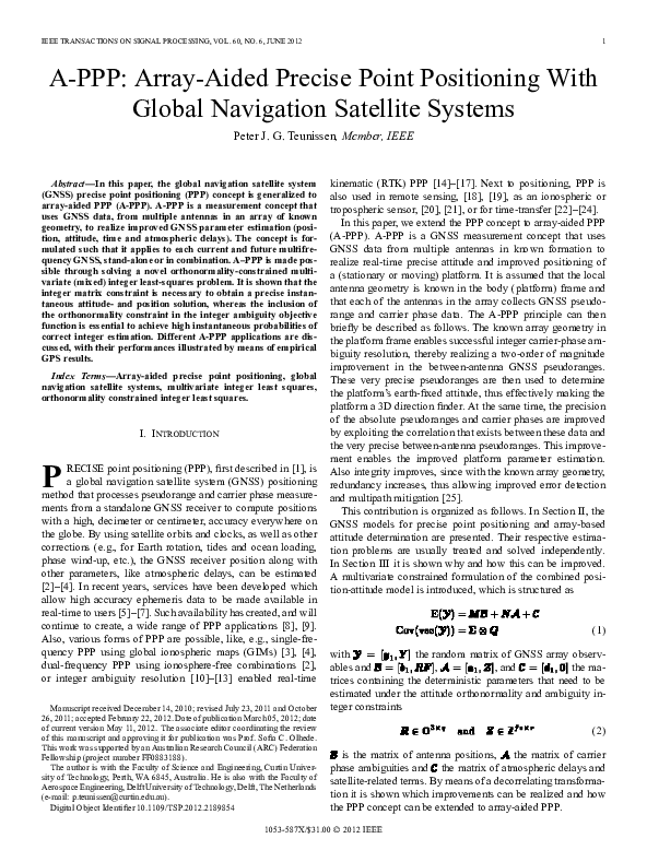 (PDF) A-PPP: Array-Aided Precise Point Positioning With Global ...