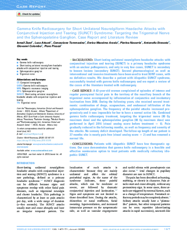 (PDF) Gamma Knife Radiosurgery for Short Unilateral Neuralgiform ...