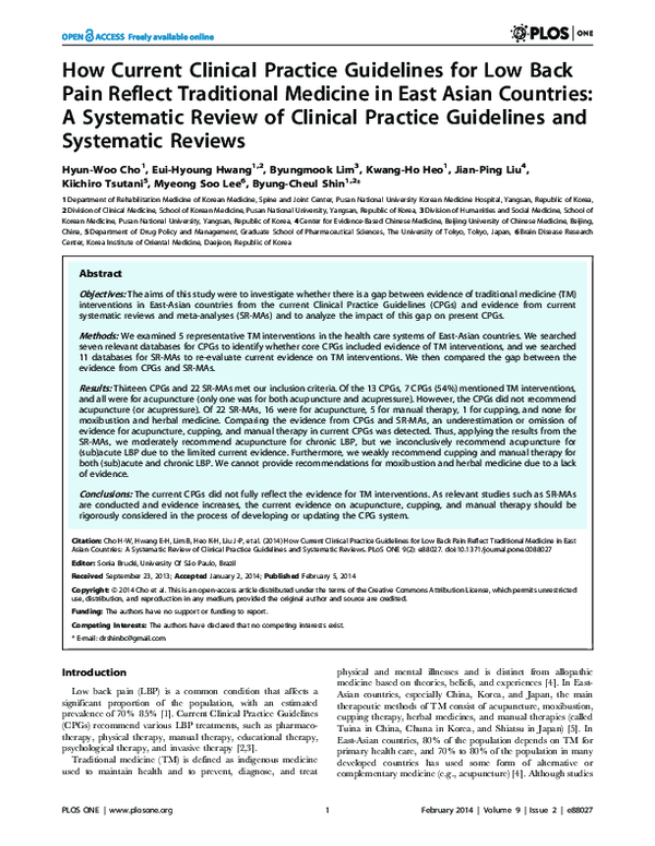 (PDF) How Current Clinical Practice Guidelines for Low Back Pain ...
