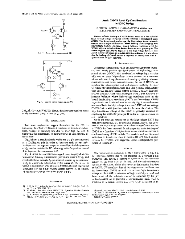 (PDF) Static CMOS latch-up considerations in HVIC design